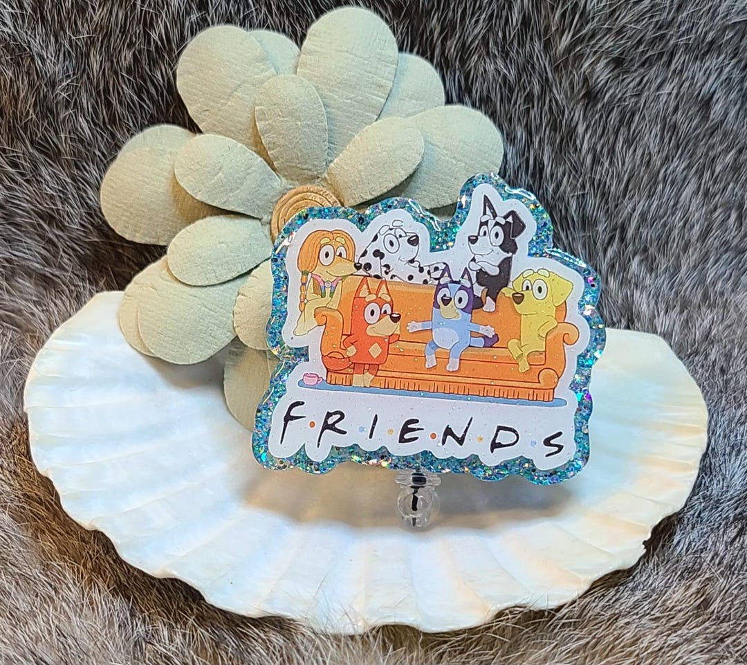 Blue Friends Cartoon Badge Reel, Men or Women Badge Reel - Etsy