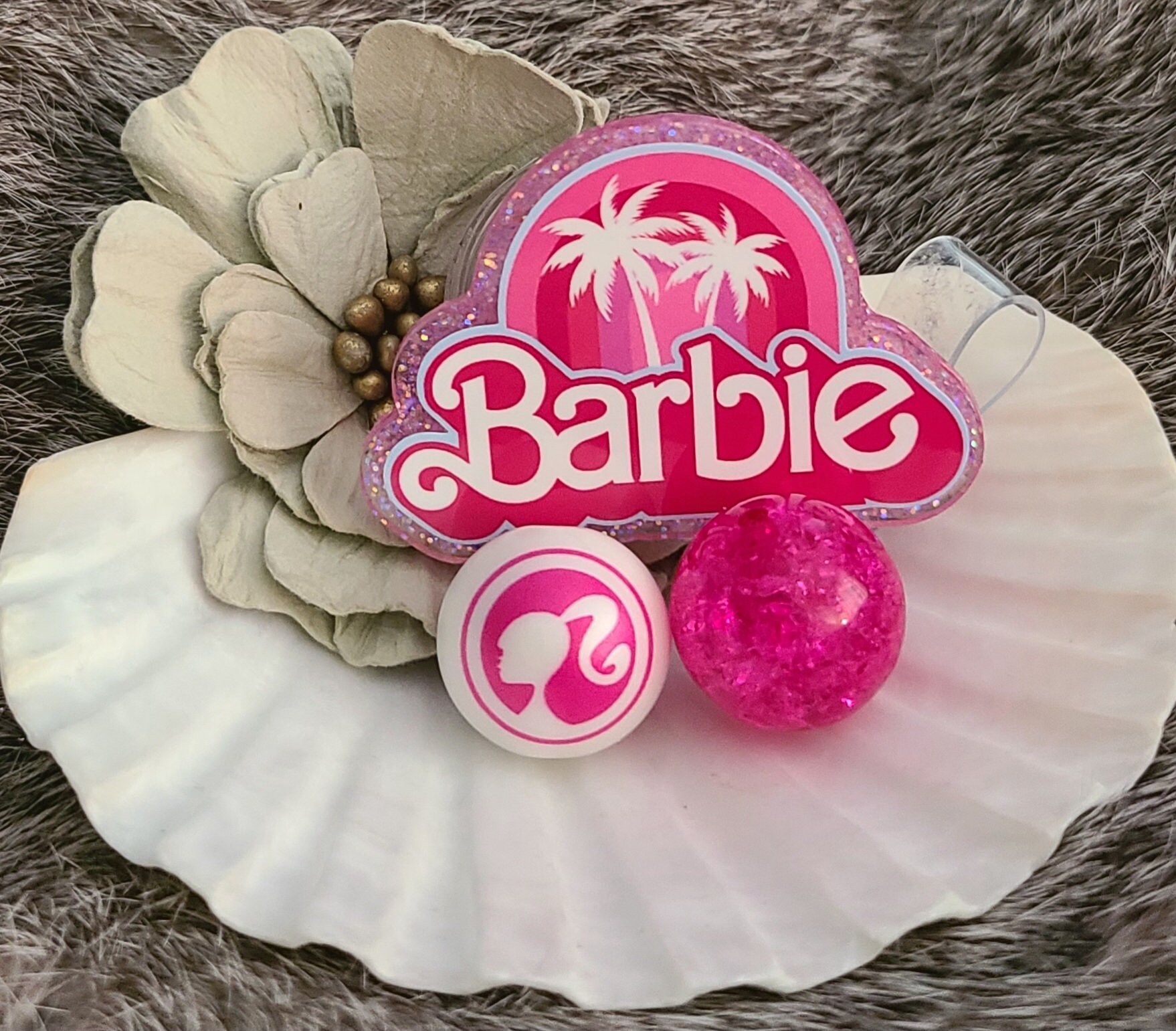 Barb Pink Palm Tree Nurse Medical Badge Reel - Etsy