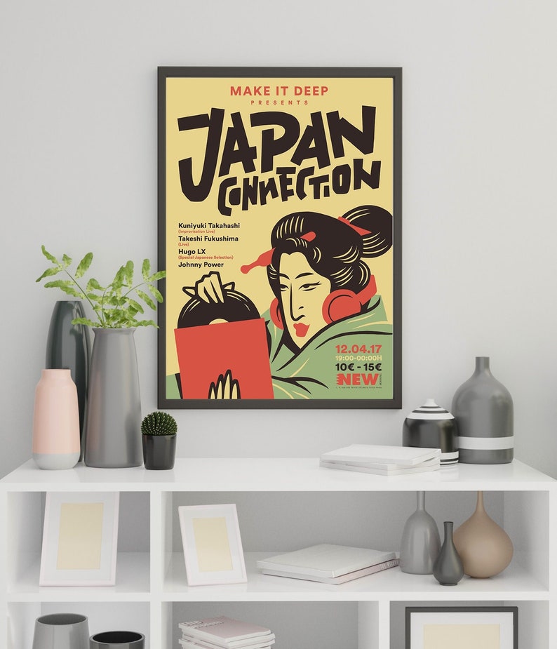 Vintage Japanese Ads Poster. Japan Connection. Make It Deep. Japan ...