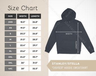 Stanley Stella Slammer Heavy Size Chart, Sizing Guide for Unisex ...