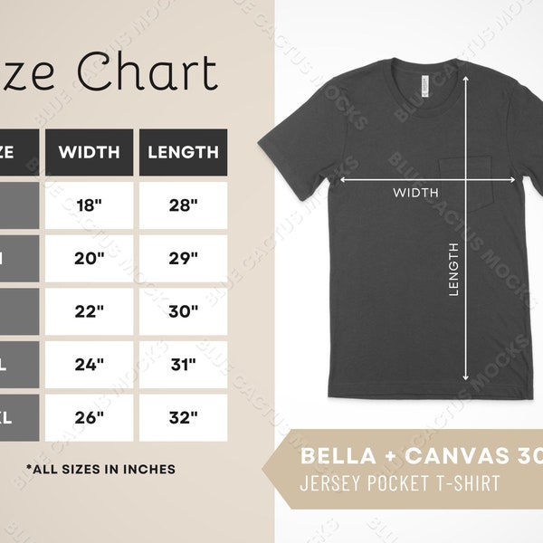 Pocket Sizing Chart - Etsy