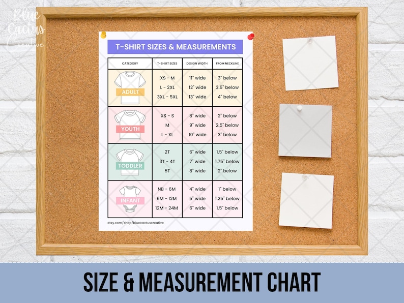T-shirt Vinyl Placement Guide | HTV Decal Tshirt Size Chart | Cricut ...