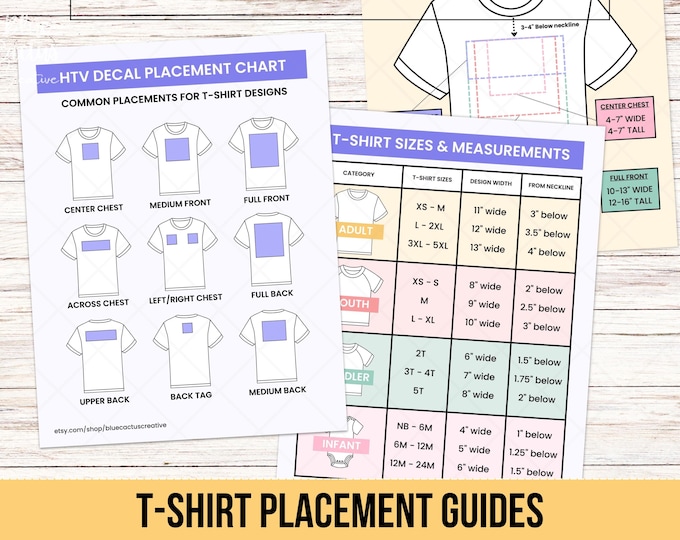 T-shirt Placement Guide Bundle, T-shirt Alignment Tool, Vinyl Placement ...