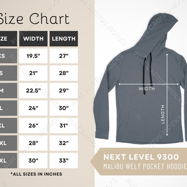 Pocket Sizing Chart - Etsy