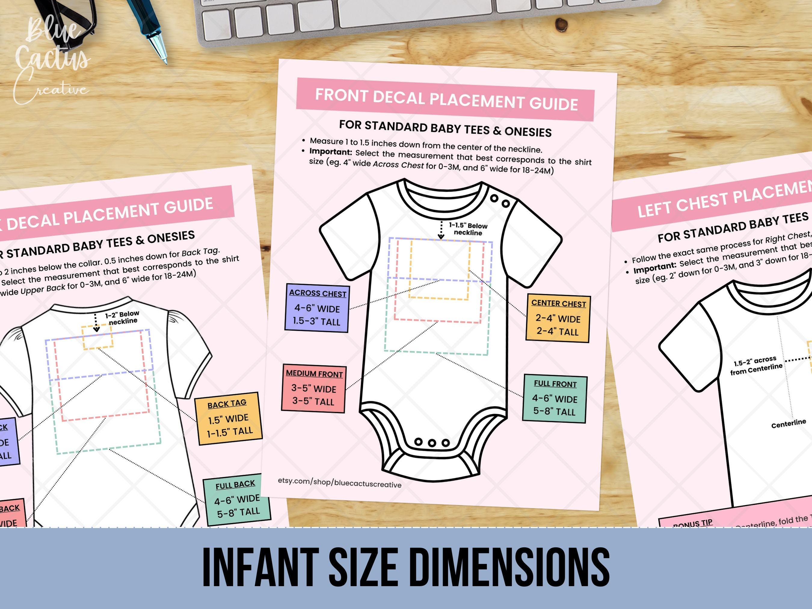 T-shirt Vinyl Placement Guide | HTV Decal Tshirt Size Chart | Cricut ...