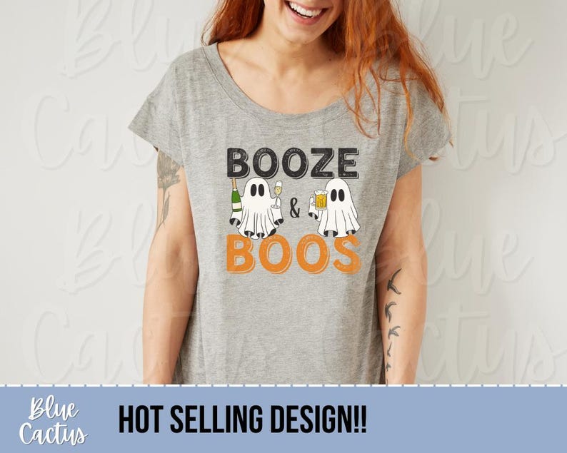 Booze and Boos PNG Funny Adult Halloween Ghost Design Here for the Boos ...