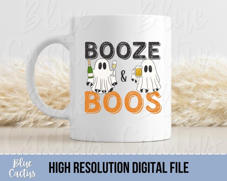 Booze and Boos PNG Funny Adult Halloween Ghost Design Here for the Boos ...