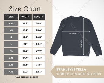 Stanley Stella Slammer Heavy Size Chart, Sizing Guide for Unisex ...