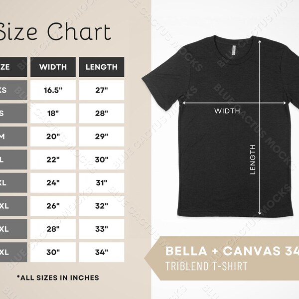 Sizing Chart 3413 - Etsy