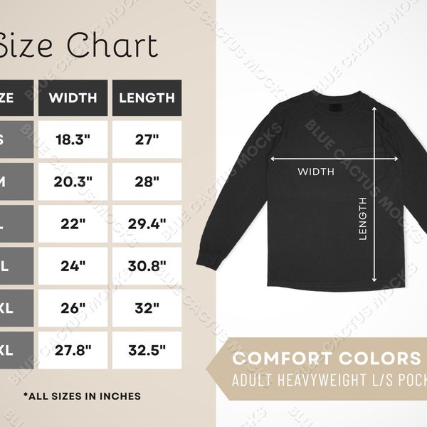 Pocket Sizing Chart - Etsy