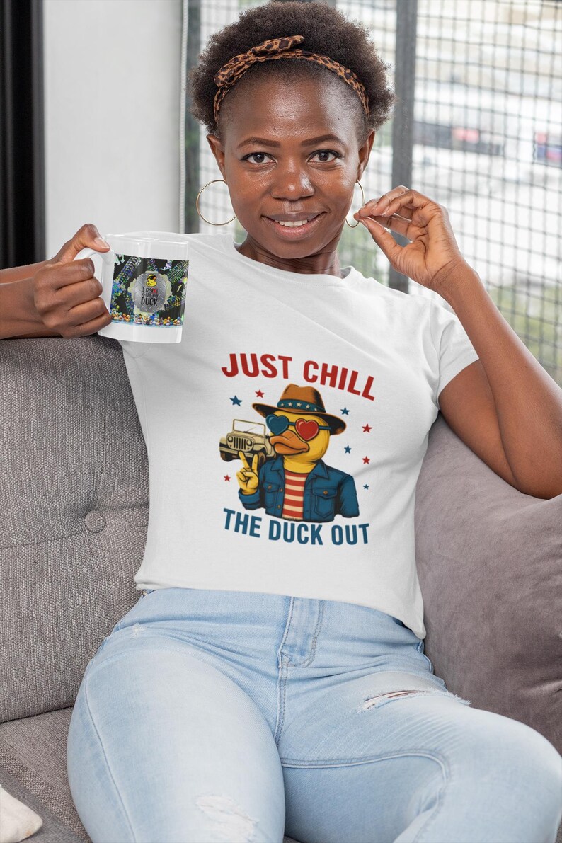 Digital Download Only - Just Chill the Duck Out, Funny Patriotic Duck ...