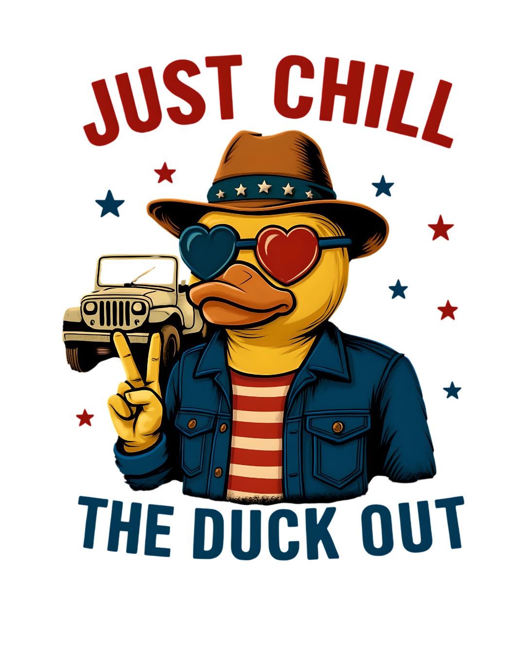 Digital Download Only - Just Chill the Duck Out, Funny Patriotic Duck ...