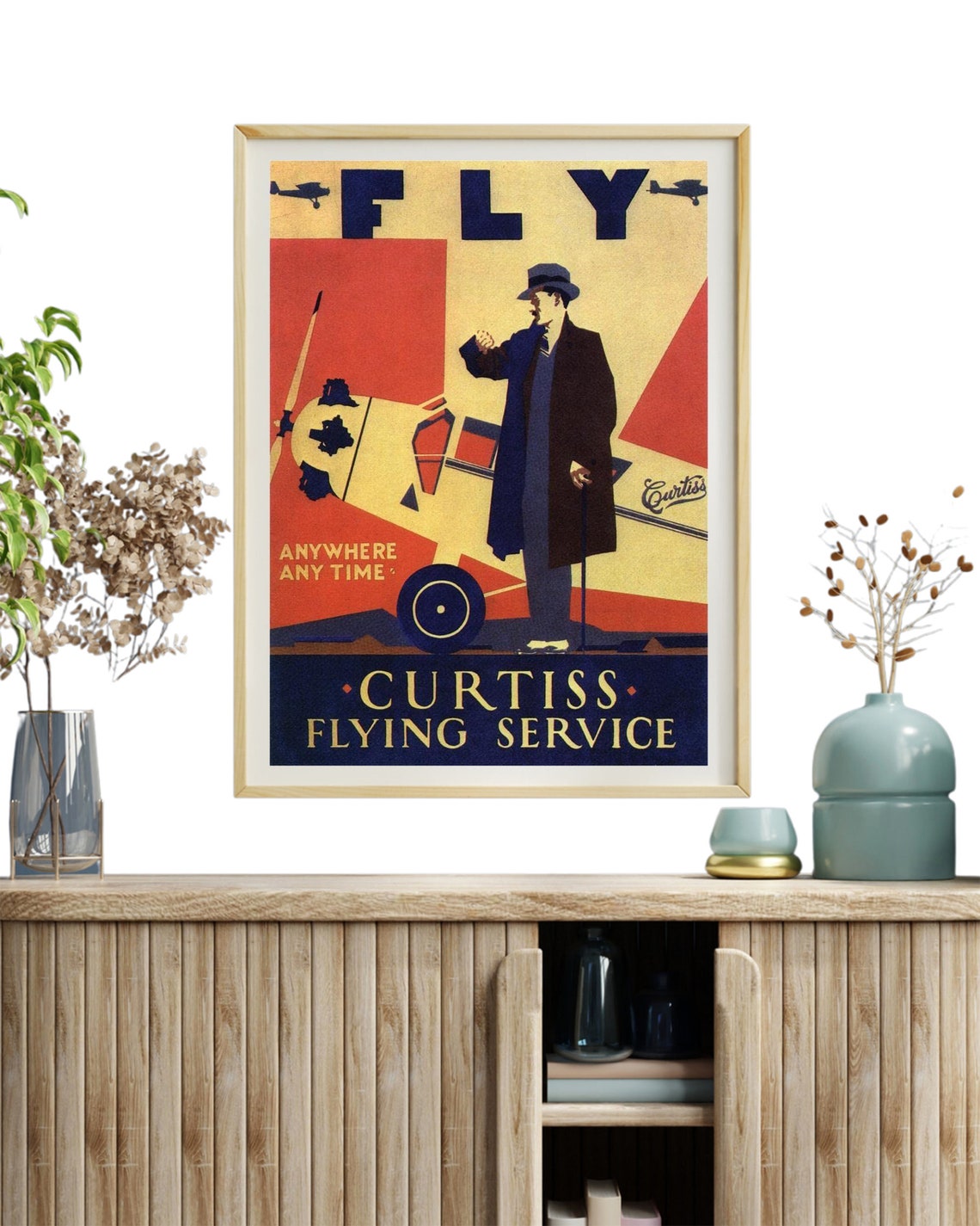 Vintage Travel Airplane Fly Art Decor. Airlines French Ad Art Wall ...