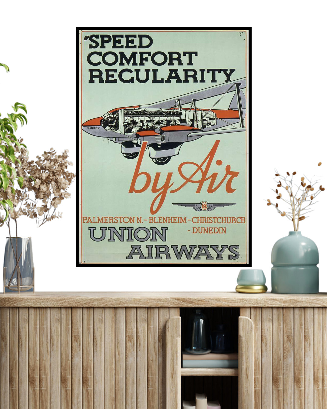 Vintage Ad Poster, Union Airways Aviation Poster, New Zealand 1930s ...