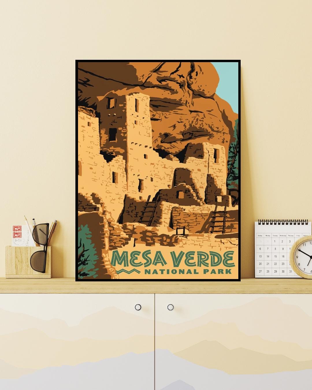 Retro Explorer Series Poster, Mesa Verde National Park Travel Poster ...