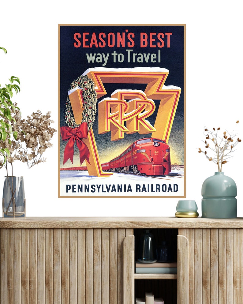 Vintage Pennsylwania Ads Poster. Train Travel Print Retro Train Wall ...