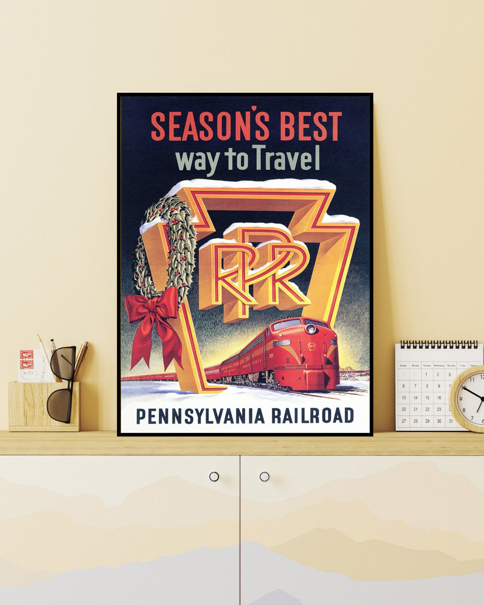 Vintage Pennsylwania Ads Poster. Train Travel Print Retro Train Wall ...