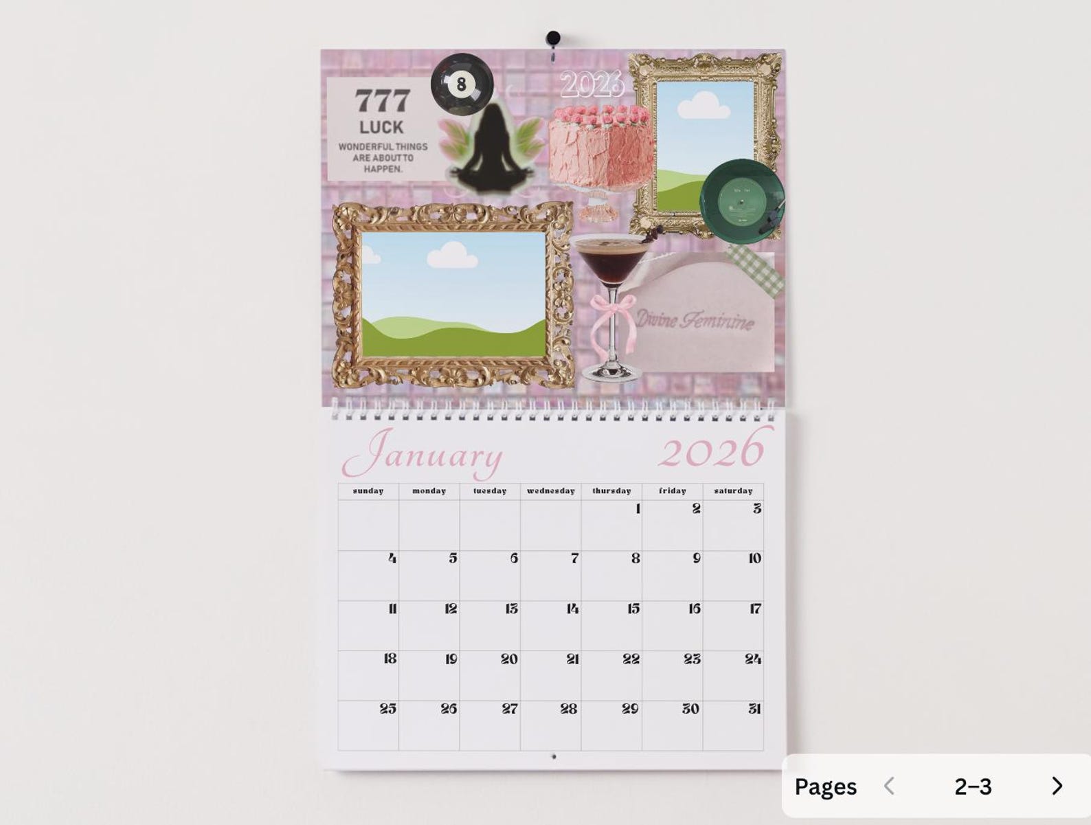 2026 Vision Board Calendar Template – DIY Canva Design (digital ...