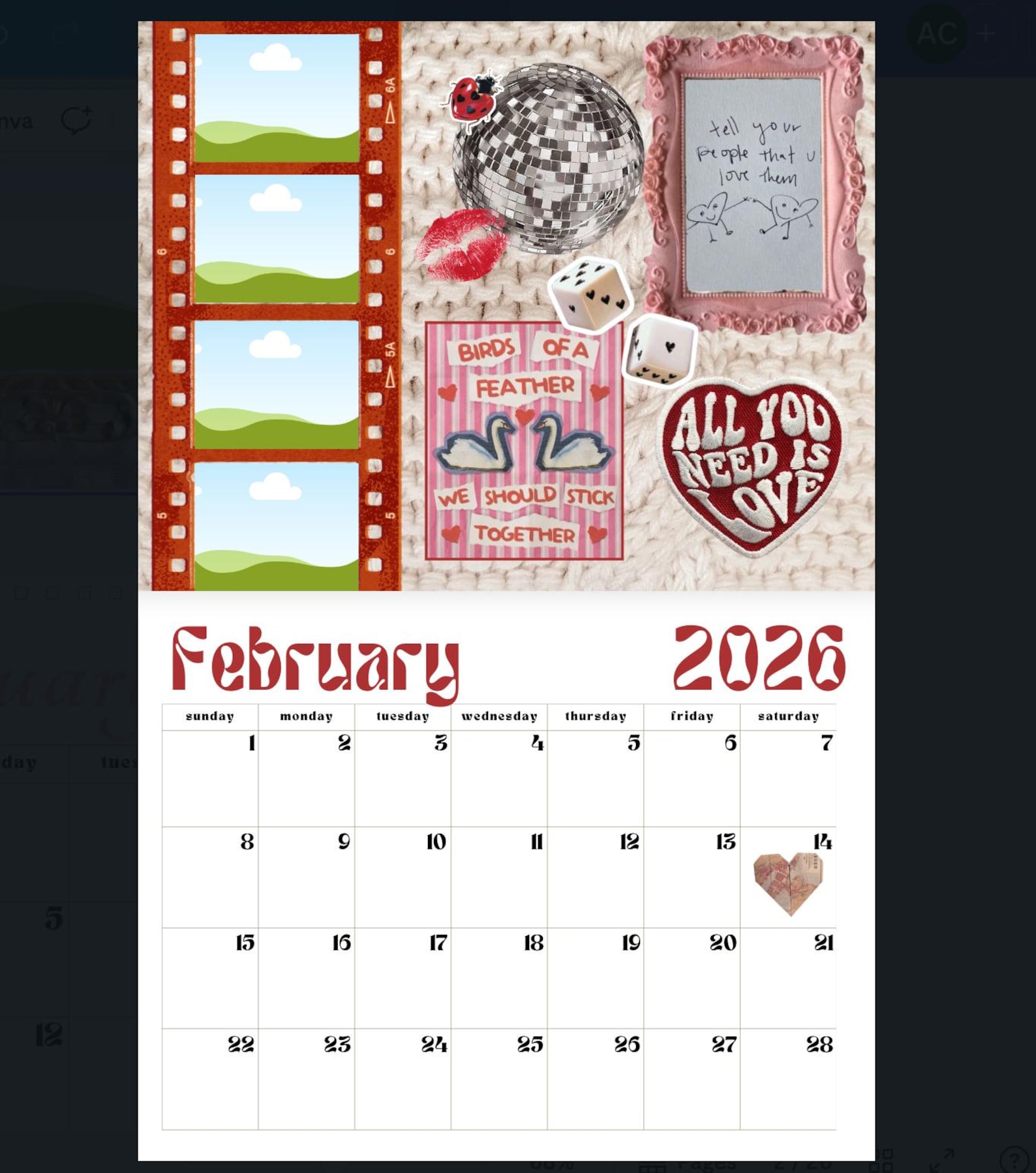 2026 Vision Board Calendar Template – DIY Canva Design (digital ...