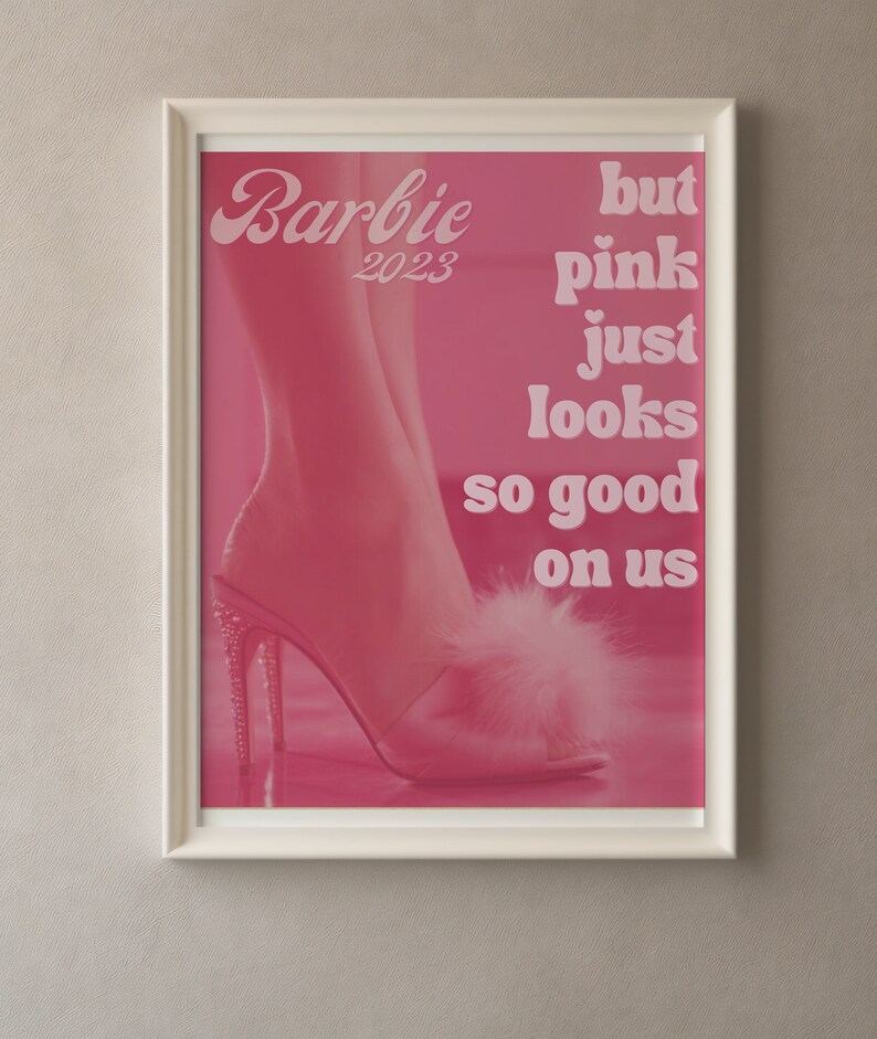 Barbie Movie Poster Wall Print From the Song pink by Lizzo, Digital ...