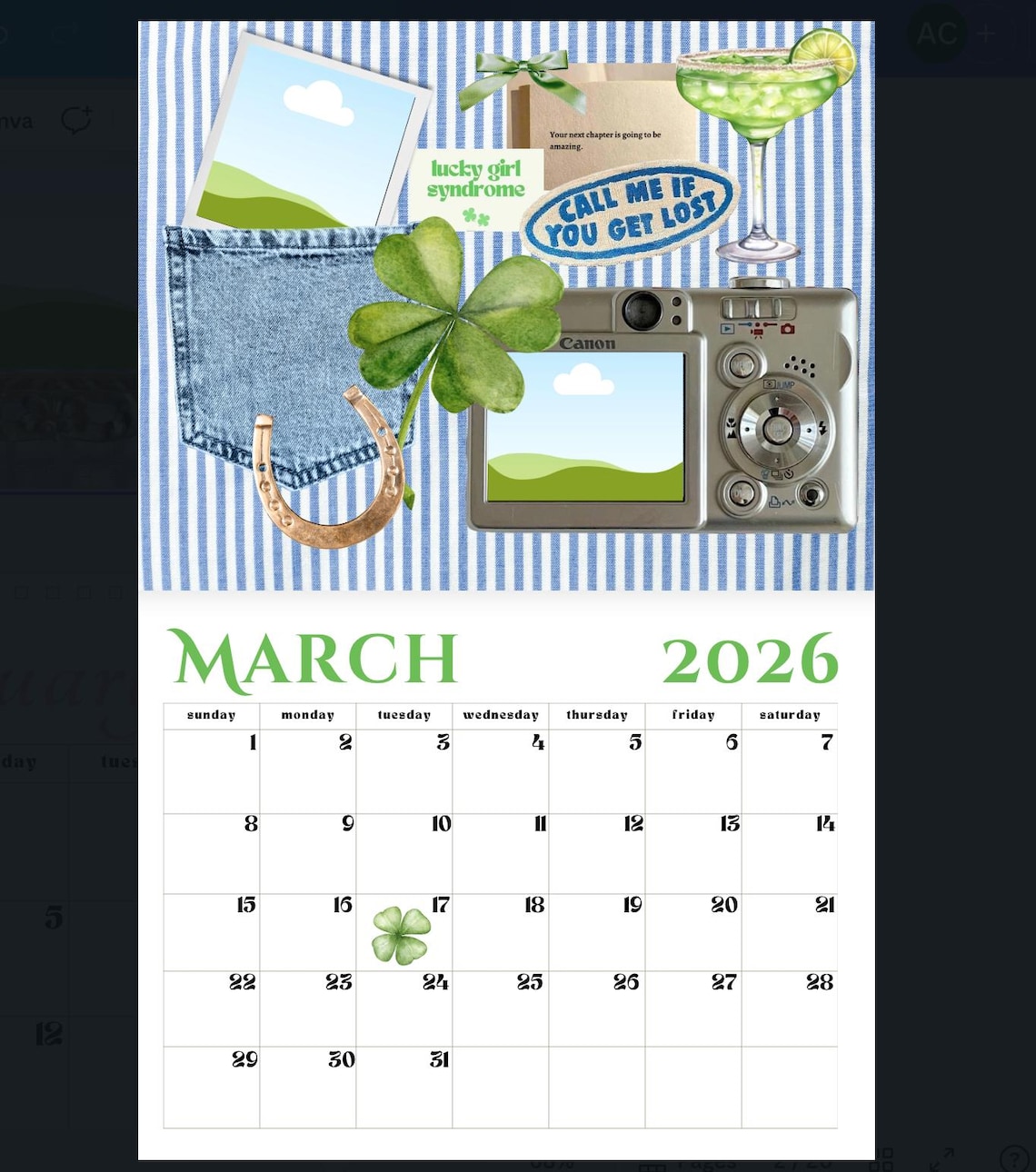 2026 Vision Board Calendar Template – DIY Canva Design (digital ...