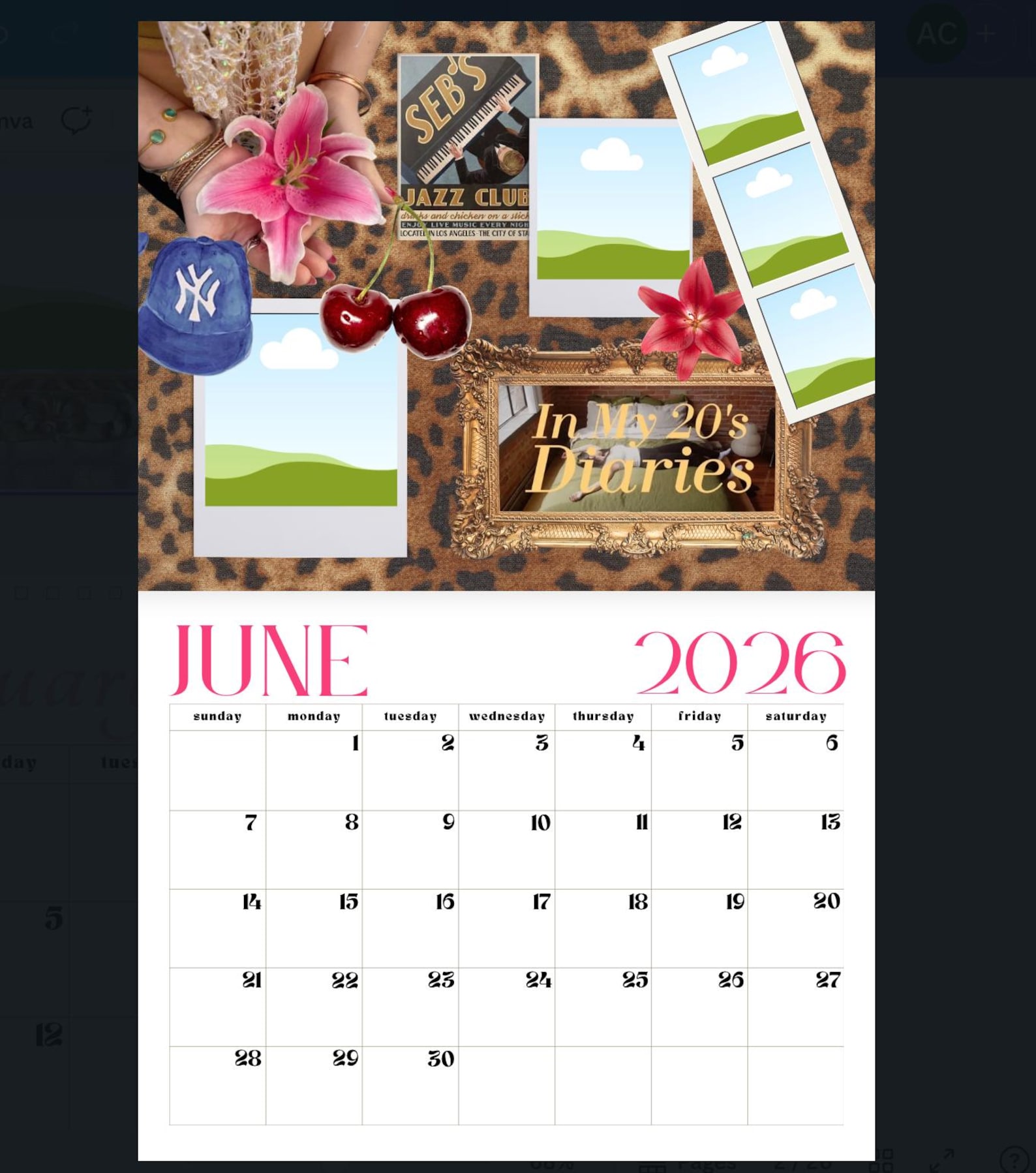 2026 Vision Board Calendar Template – DIY Canva Design (digital ...