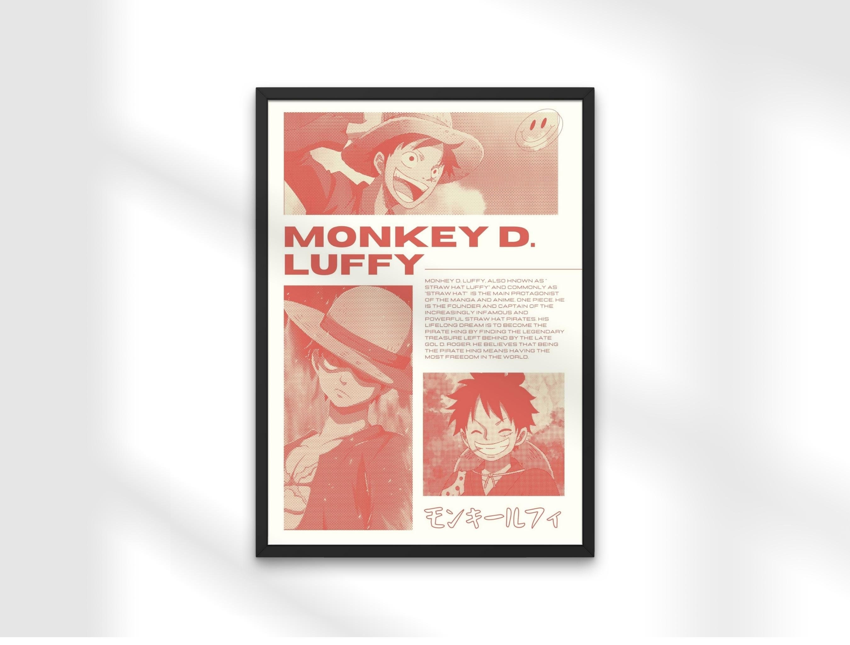 One Piece Luffy Poster Digital Download, Straw Hat Luffy Aesthetic ...