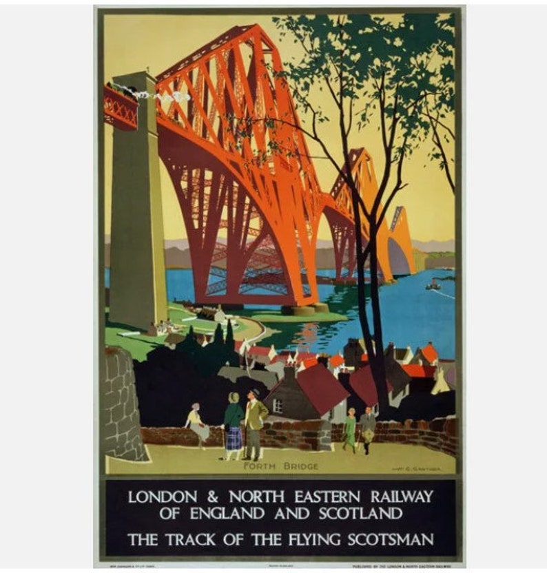 TW71 Vintage 1920's LNER Forth Bridge Scotland Travel Poster - Etsy