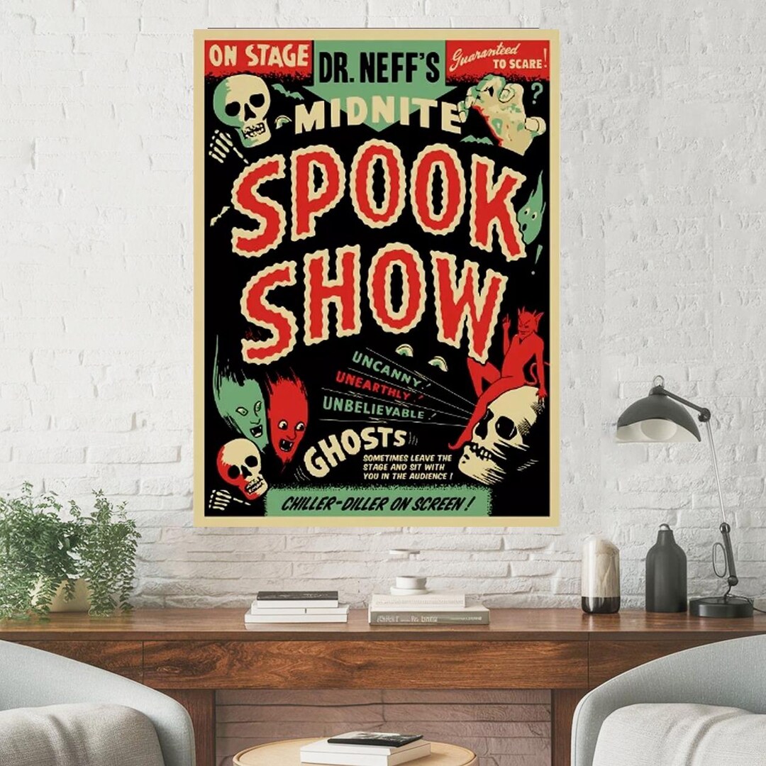 Vintage Halloween Spook Show Poster Photo Print Wall Decor Reproduction ...