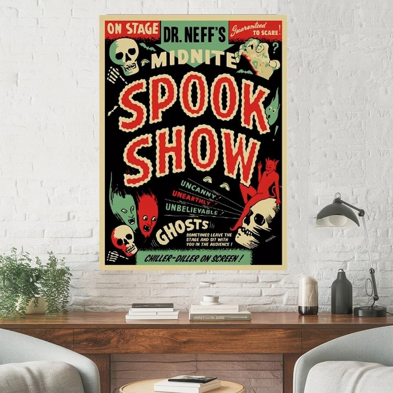 Vintage Halloween Spook Show Poster Photo Print Wall Decor Reproduction ...