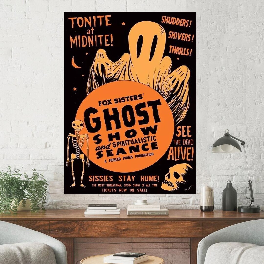 Vintage Halloween Ghost Show Poster Photo Print Wall Decor Reproduction ...