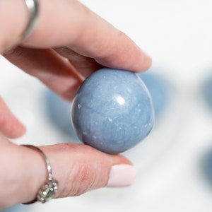 Angelite Tumbled Stone | Natural Angelite Crystals - Etsy