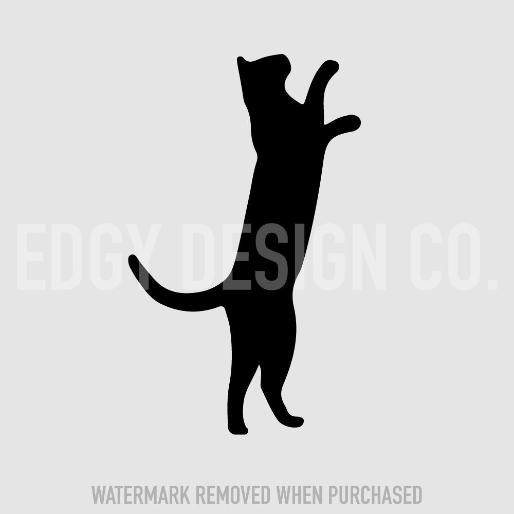 Single Design Cat Reach Silhouette SVG File Perfect Clipart or for ...