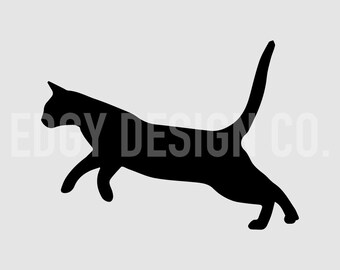 Cat Pouncing Svg - Etsy