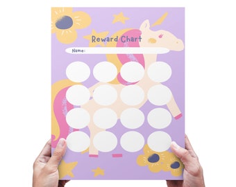 Unicorn Reward Chart PDF | Digital Download| Stars | Rainbow ...