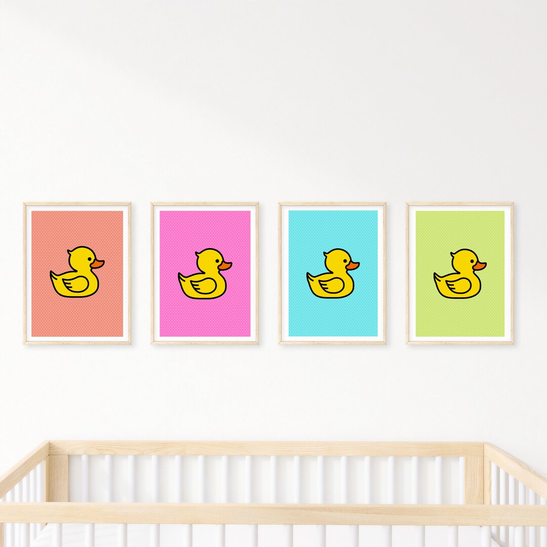 Set of 4 Rubber Duckies Downloadable Wall Art - Etsy