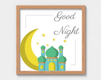 Good Night INSTANT DOWNLOAD Printable Art, Black and White Printable ...