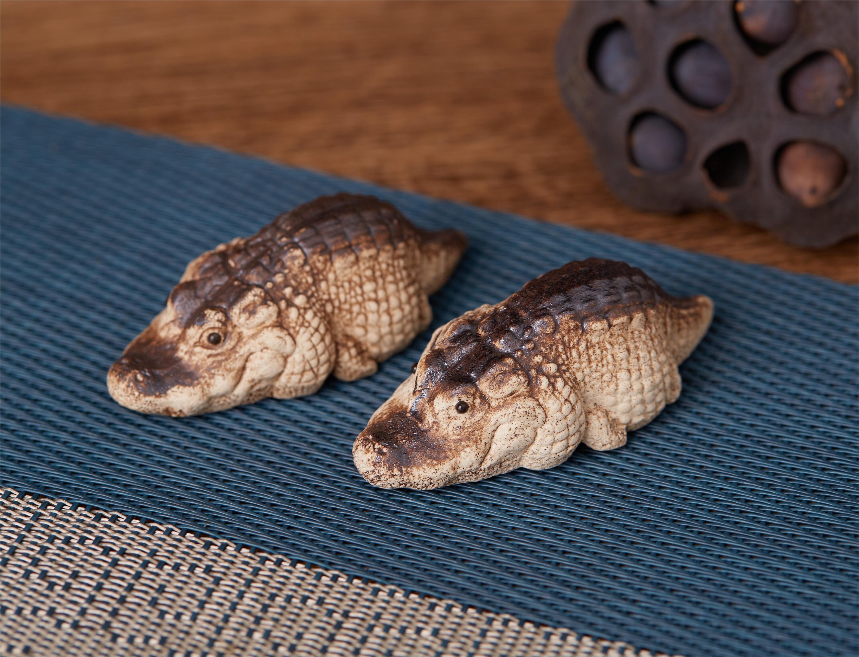 Lovely Miniature Crocodile Figurine Porcelai Purple Clay - Etsy