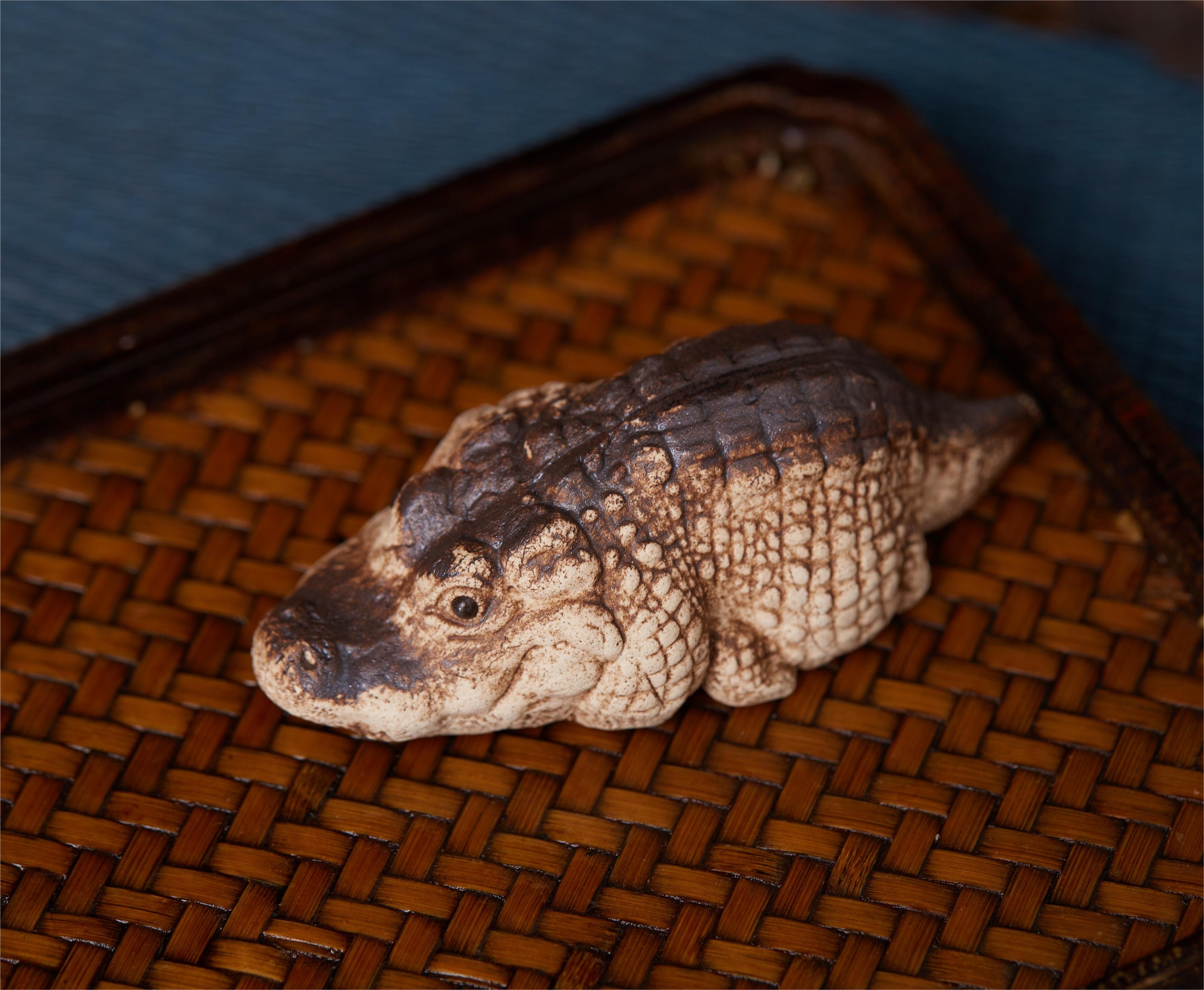 Lovely Miniature Crocodile Figurine Porcelai Purple Clay - Etsy