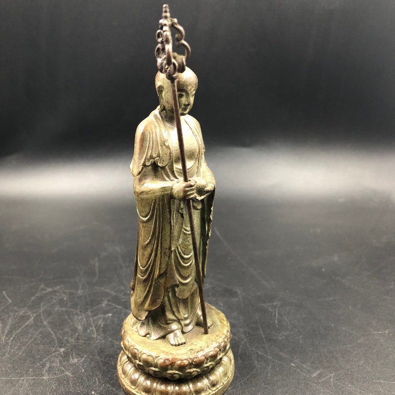 Pure Copper Ksitigarbha Bodhisattva Standing Posture Dizang Pusa Copper ...