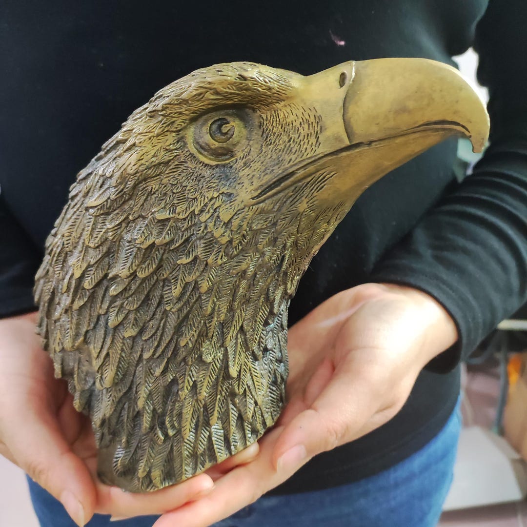 Bronze Eagle Head Statue, Copper Hawk Bald Bust Sculpture Figurine ...