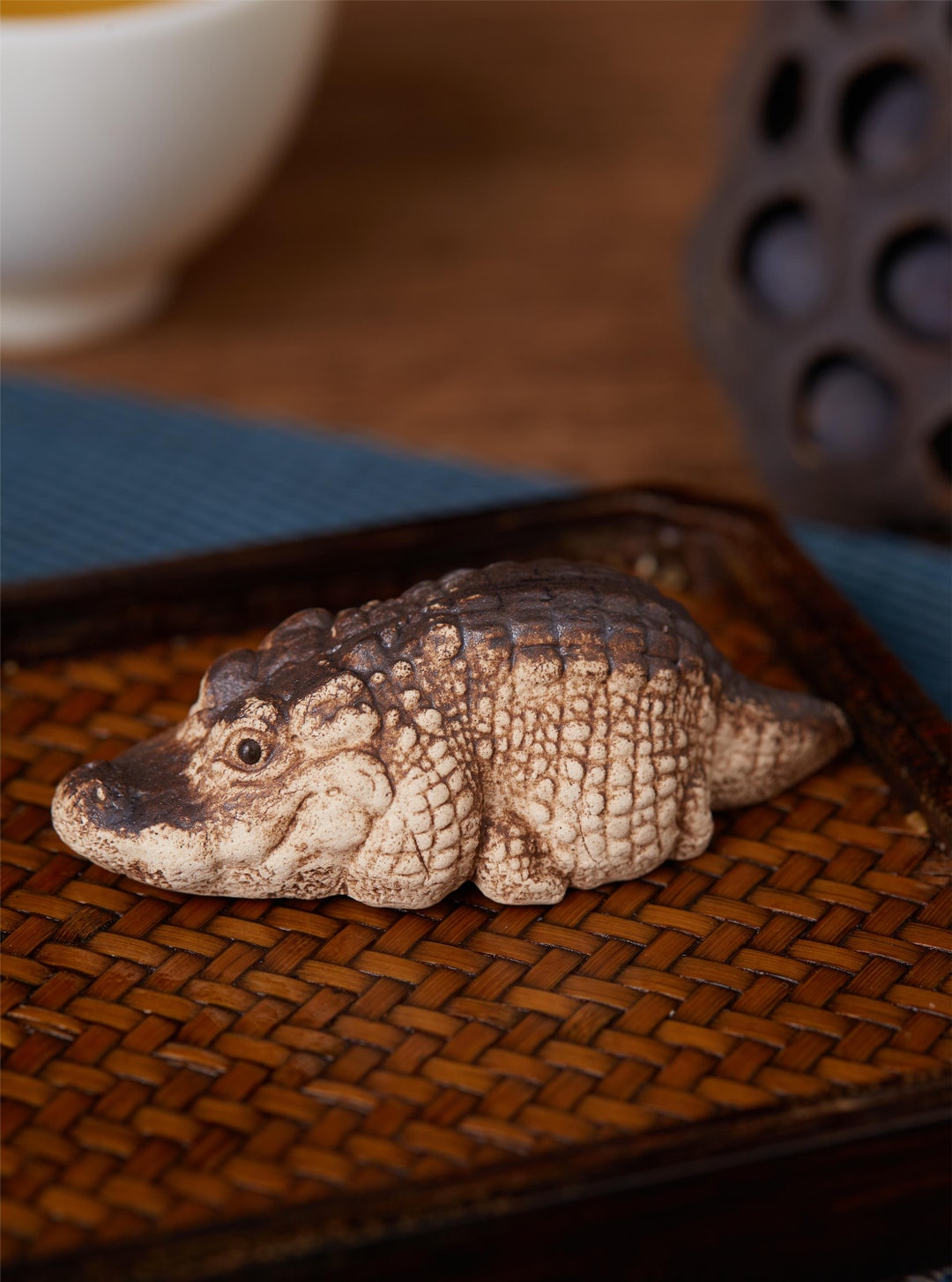 Lovely Miniature Crocodile Figurine Porcelai Purple Clay - Etsy