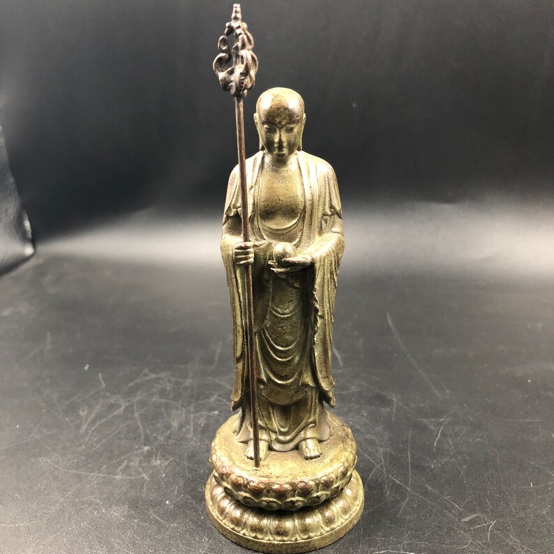 Pure Copper Ksitigarbha Bodhisattva Standing Posture Dizang Pusa Copper ...