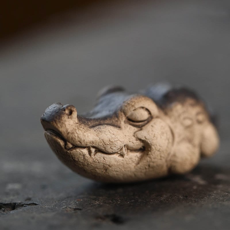Ceramic Alligator Figurine Killer Mini Crocodile Paperweight Showpiece ...