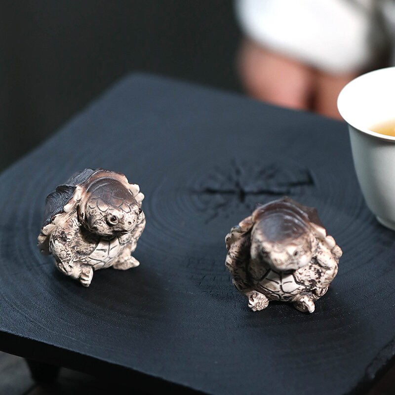 Ceramic Alligator Figurine Mini Snapping Turtle Paperweight Showpiece ...