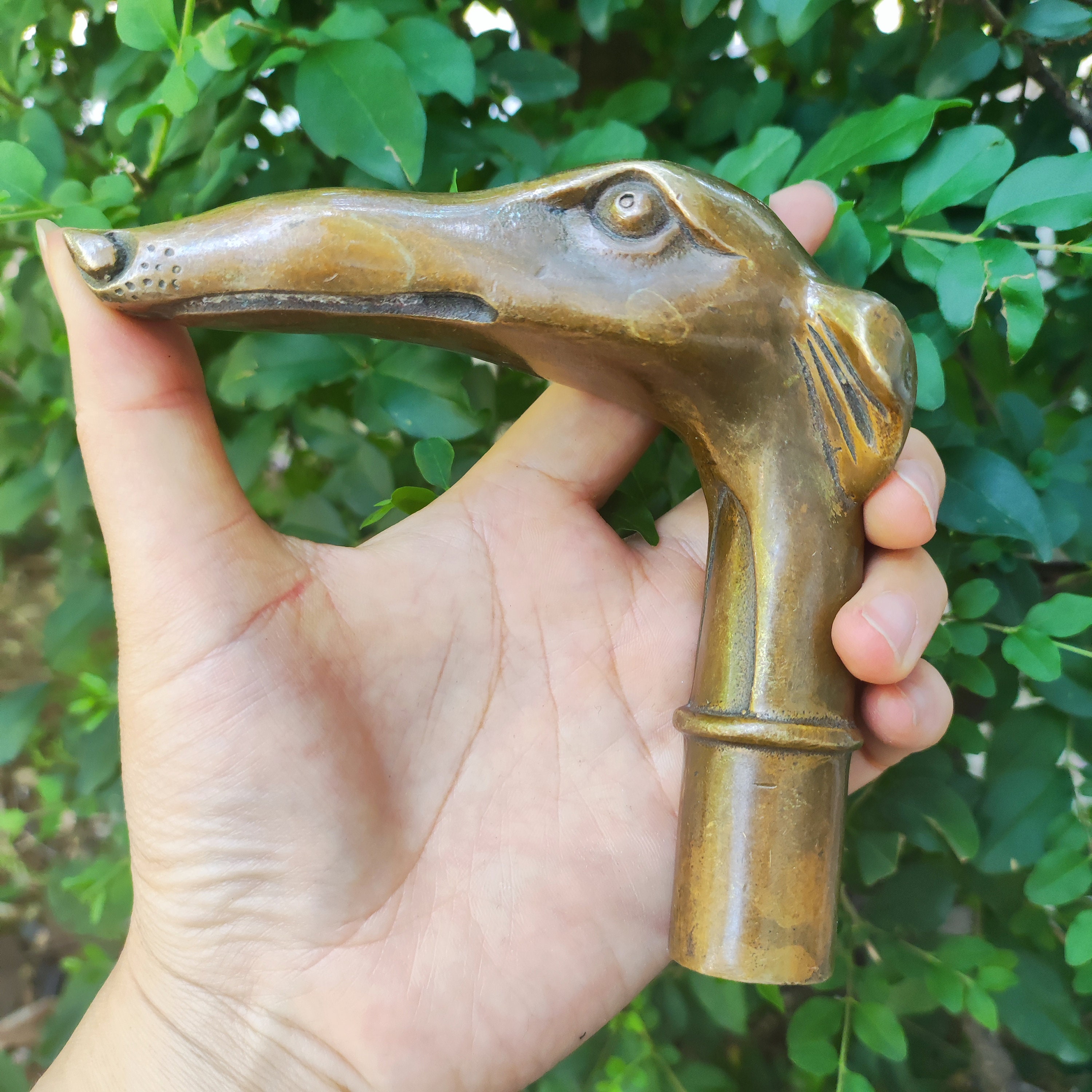 Solid Copper Dragon Head Cane Ornament Fence Tip Animal Dragon Handle ...