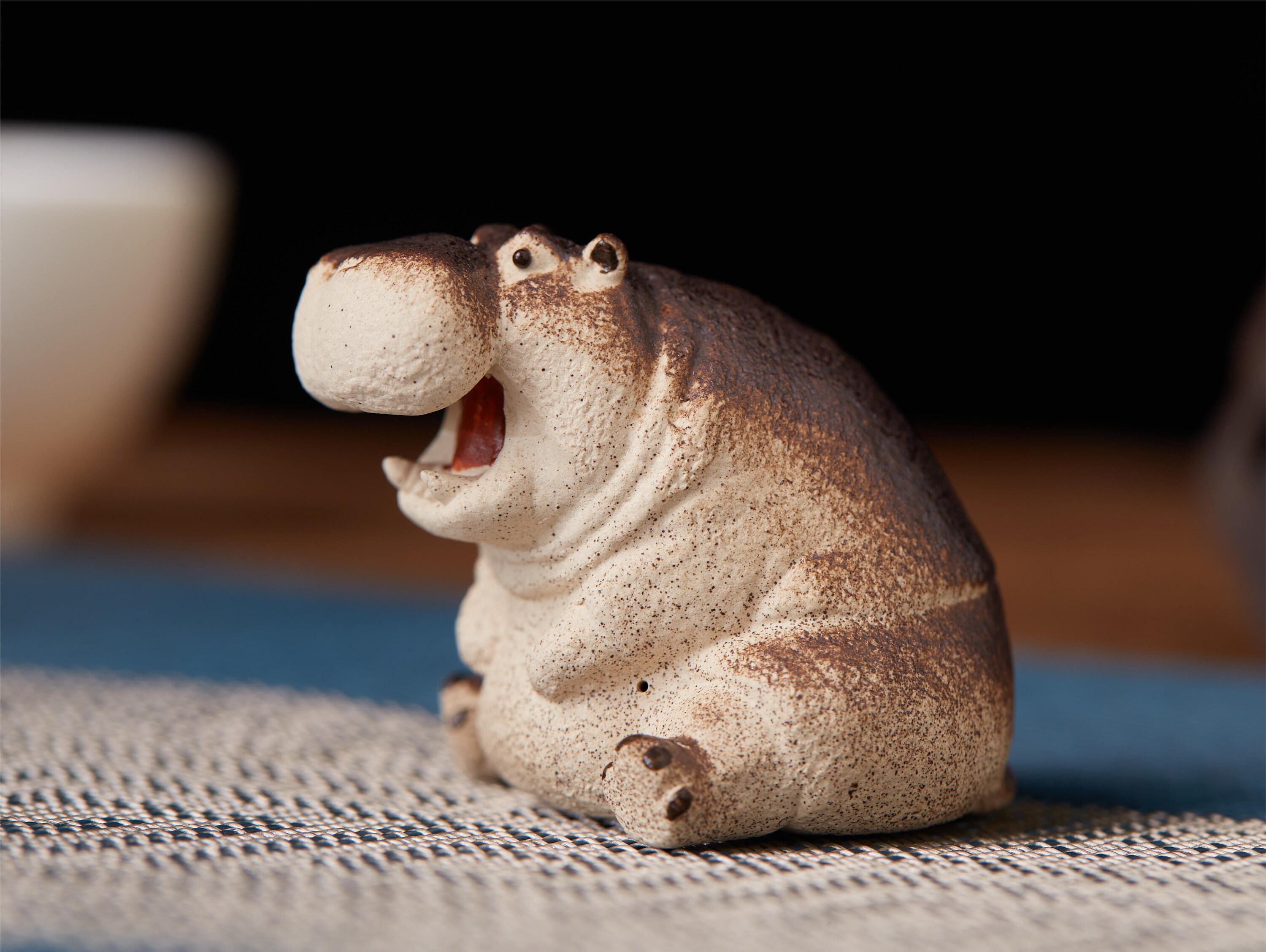 Lovely Miniature Hippo Figurine Porcelai Purple Clay - Etsy