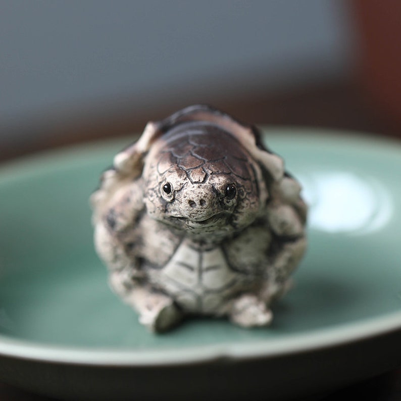 Ceramic Alligator Figurine Mini Snapping Turtle Paperweight Showpiece ...