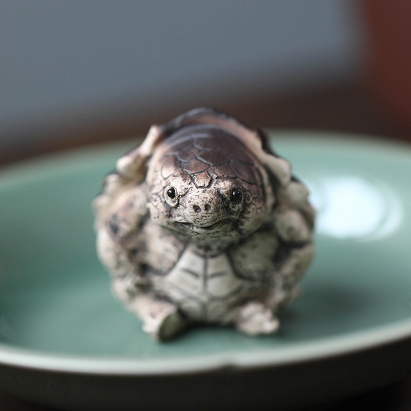 Ceramic Alligator Figurine Mini Snapping Turtle Paperweight Showpiece ...