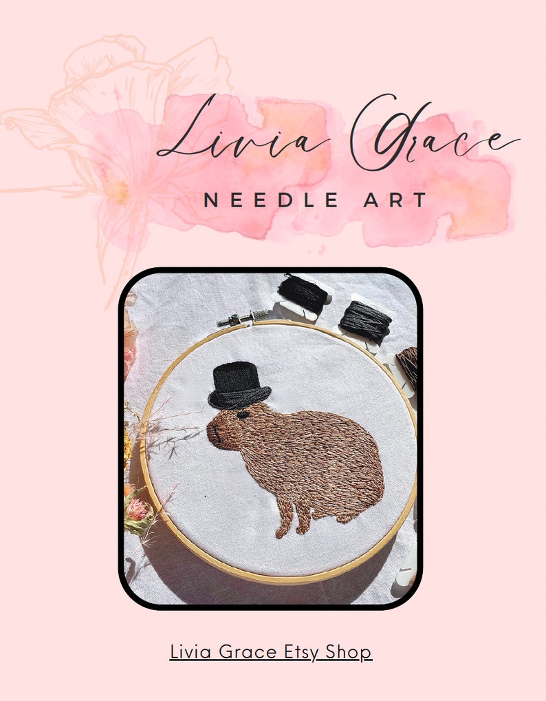 Capybara Embroidery Pattern - Etsy